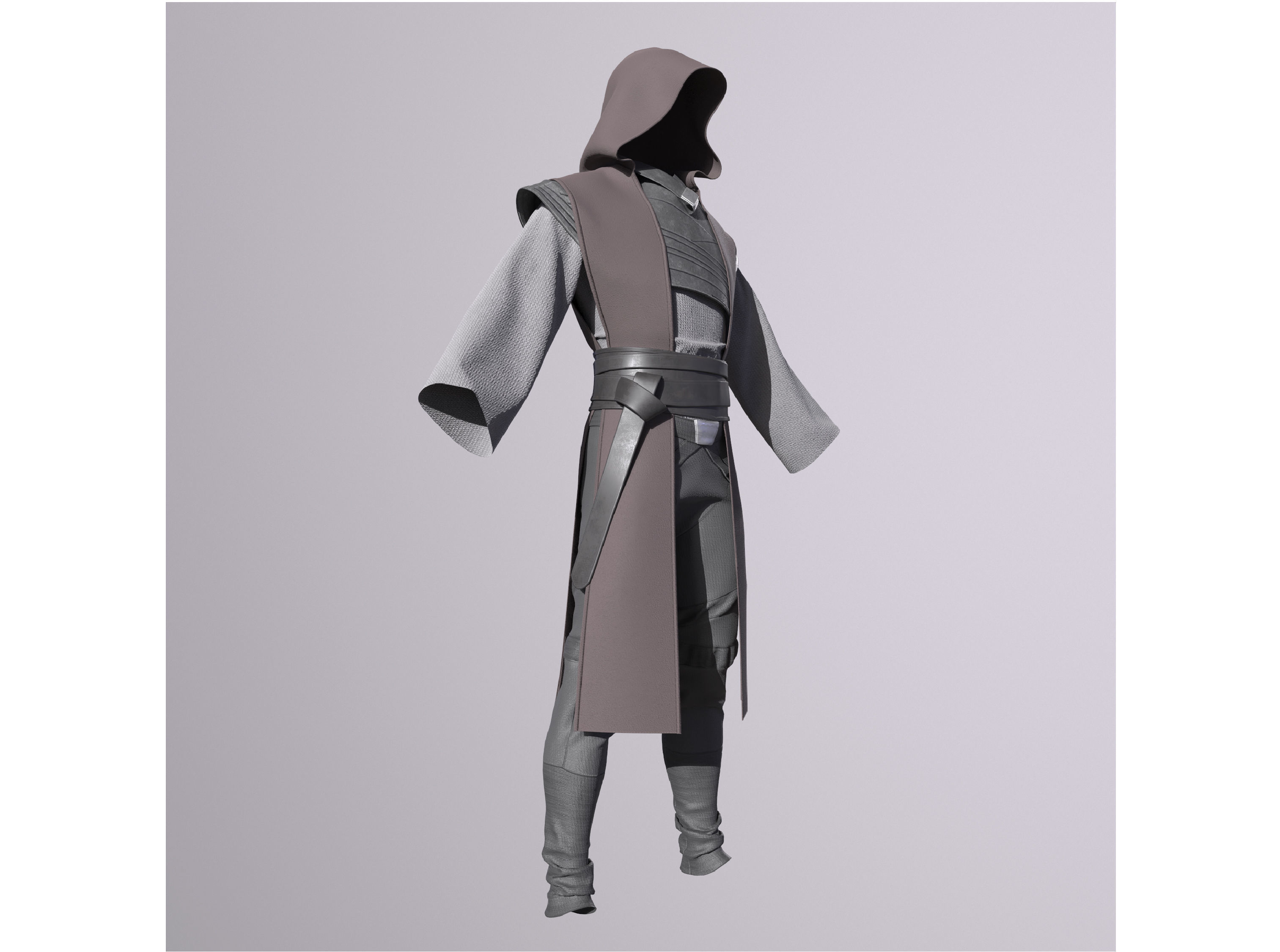 Jedi outfit character clothing 3D model | CGTrader