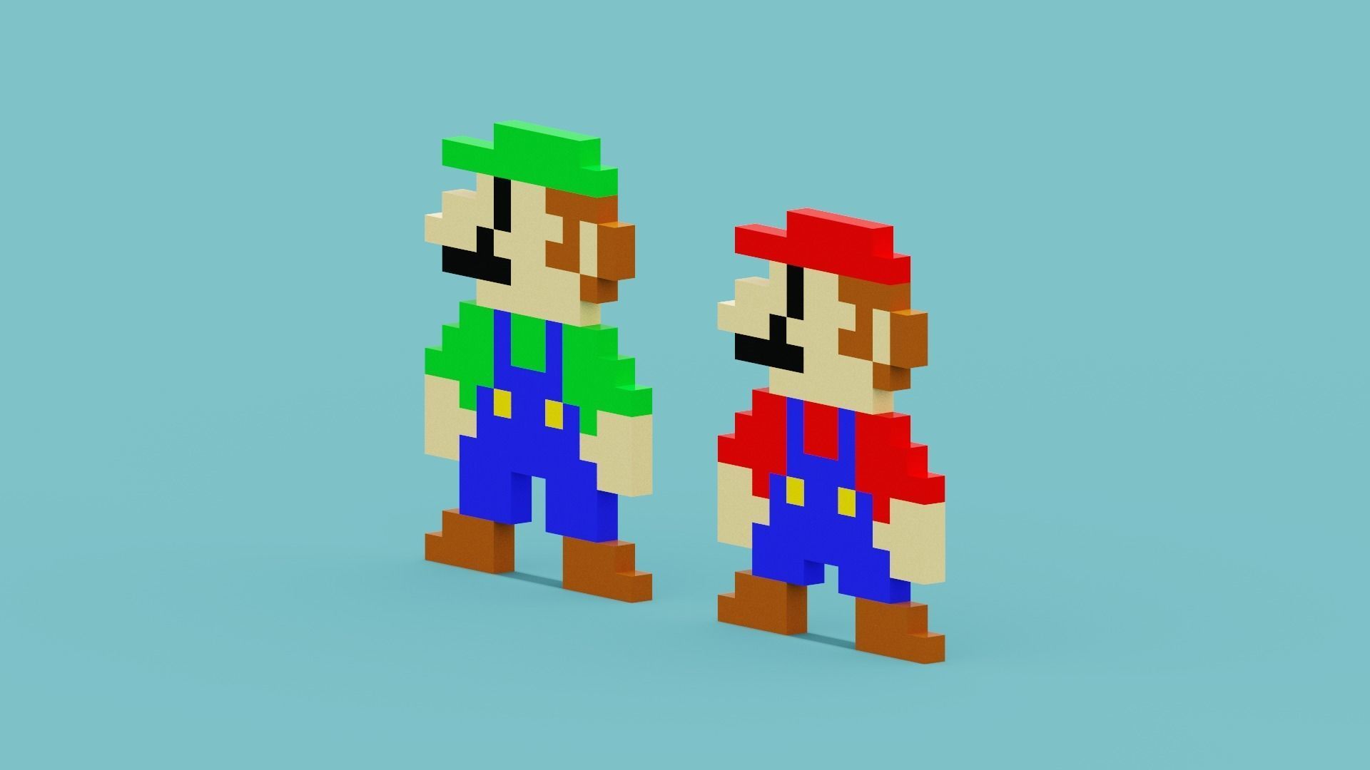 3D model Mario and Luigi VR / AR / low-poly | CGTrader