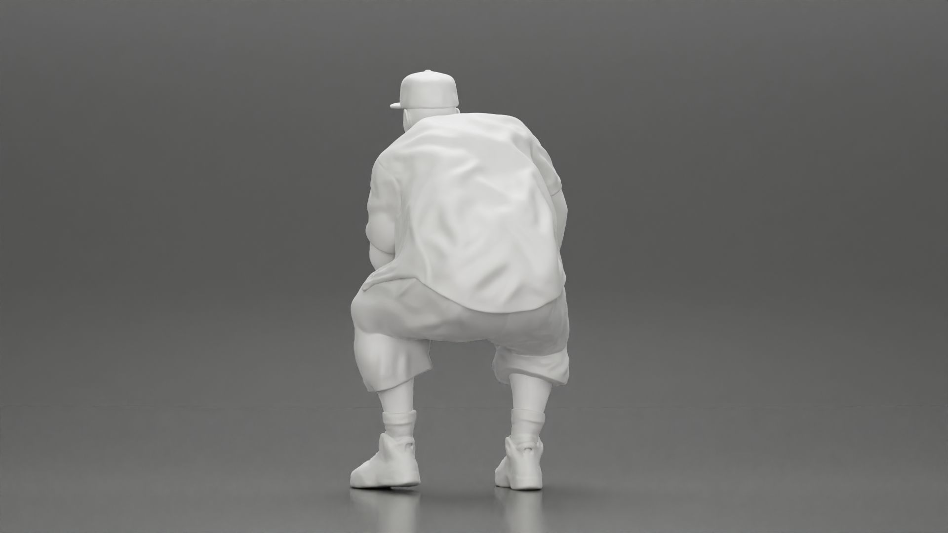 Fat Gangster in cap sitting and thinking 3D model 3D printable | CGTrader