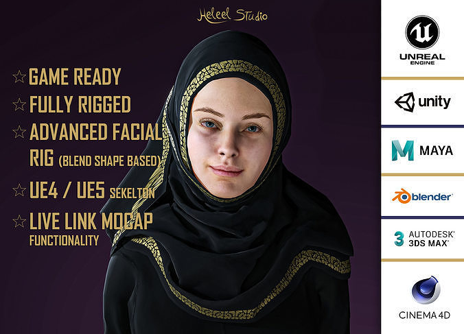 3D model High Quality Realistic Arab Woman VR / AR / low-poly | CGTrader