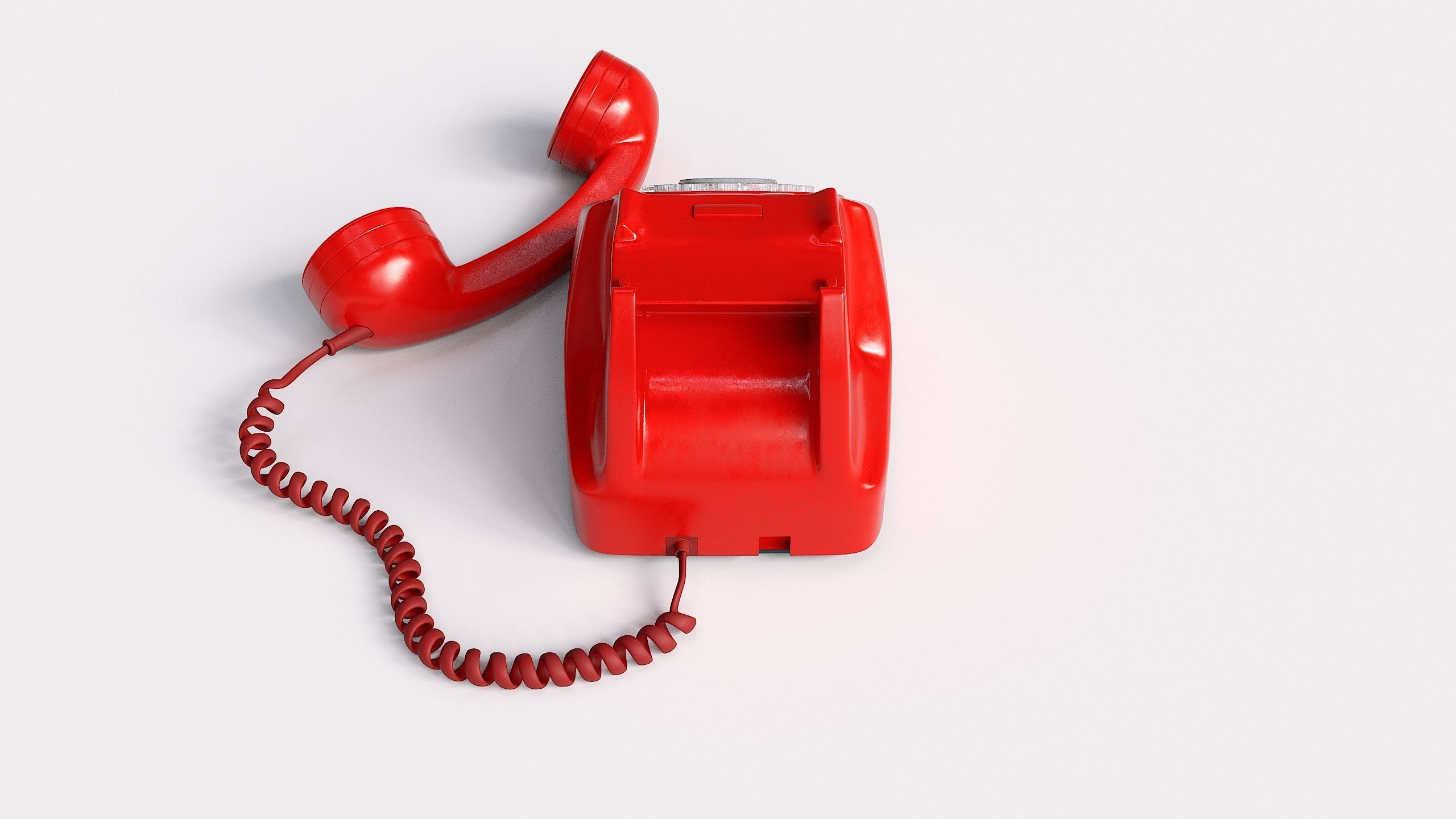 Retro Rotary Red Telephone - 3D Model 3D model | CGTrader