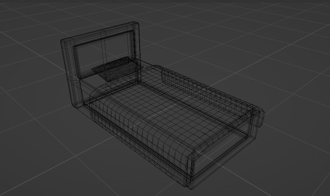 bed low poly free 3D model | CGTrader