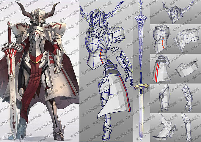 3D model Fate Mordred Pepakura Full VR / AR / low-poly | CGTrader