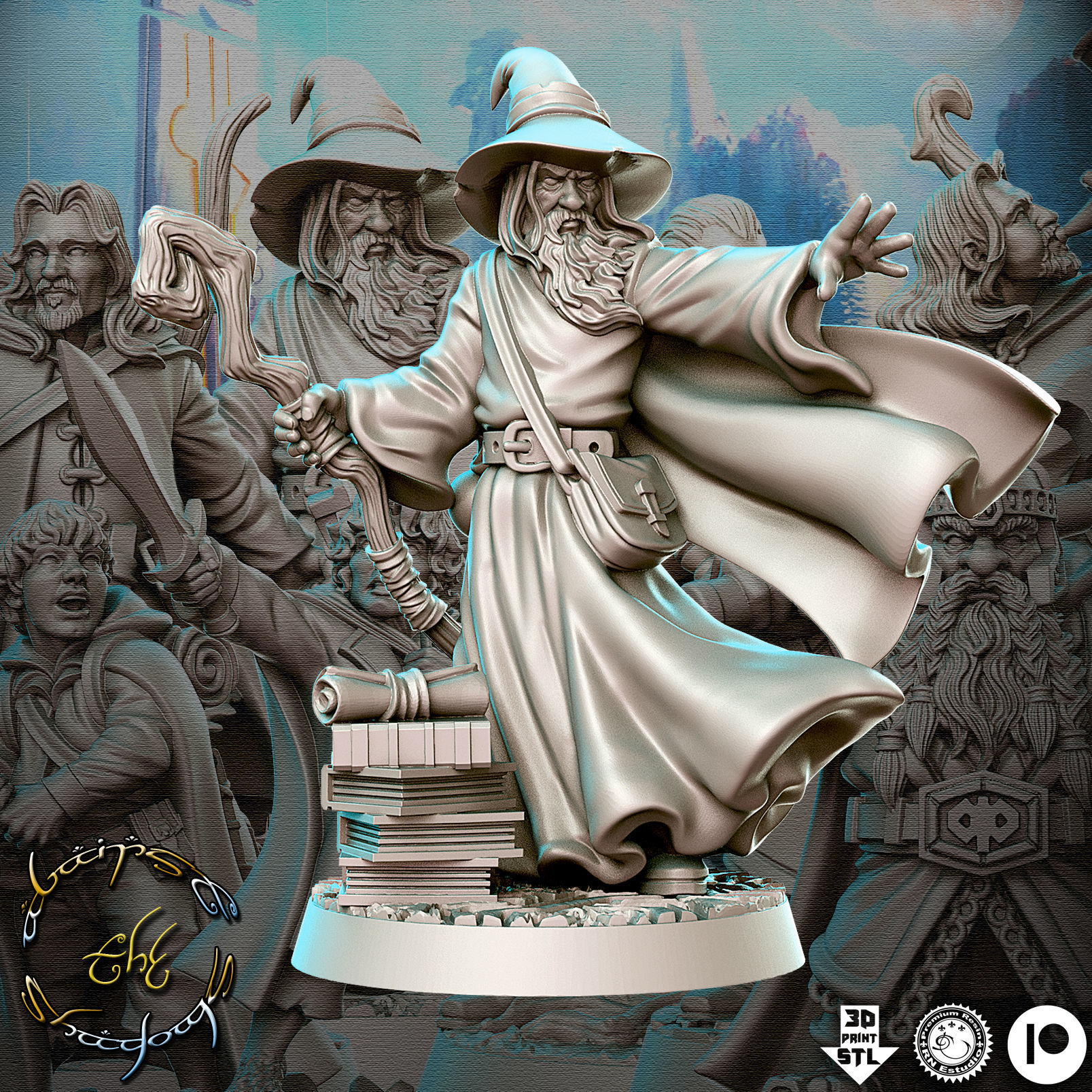 Gandalf The Lord of the Rings LOTR 32mm Pre-supported 3D model 3D ...
