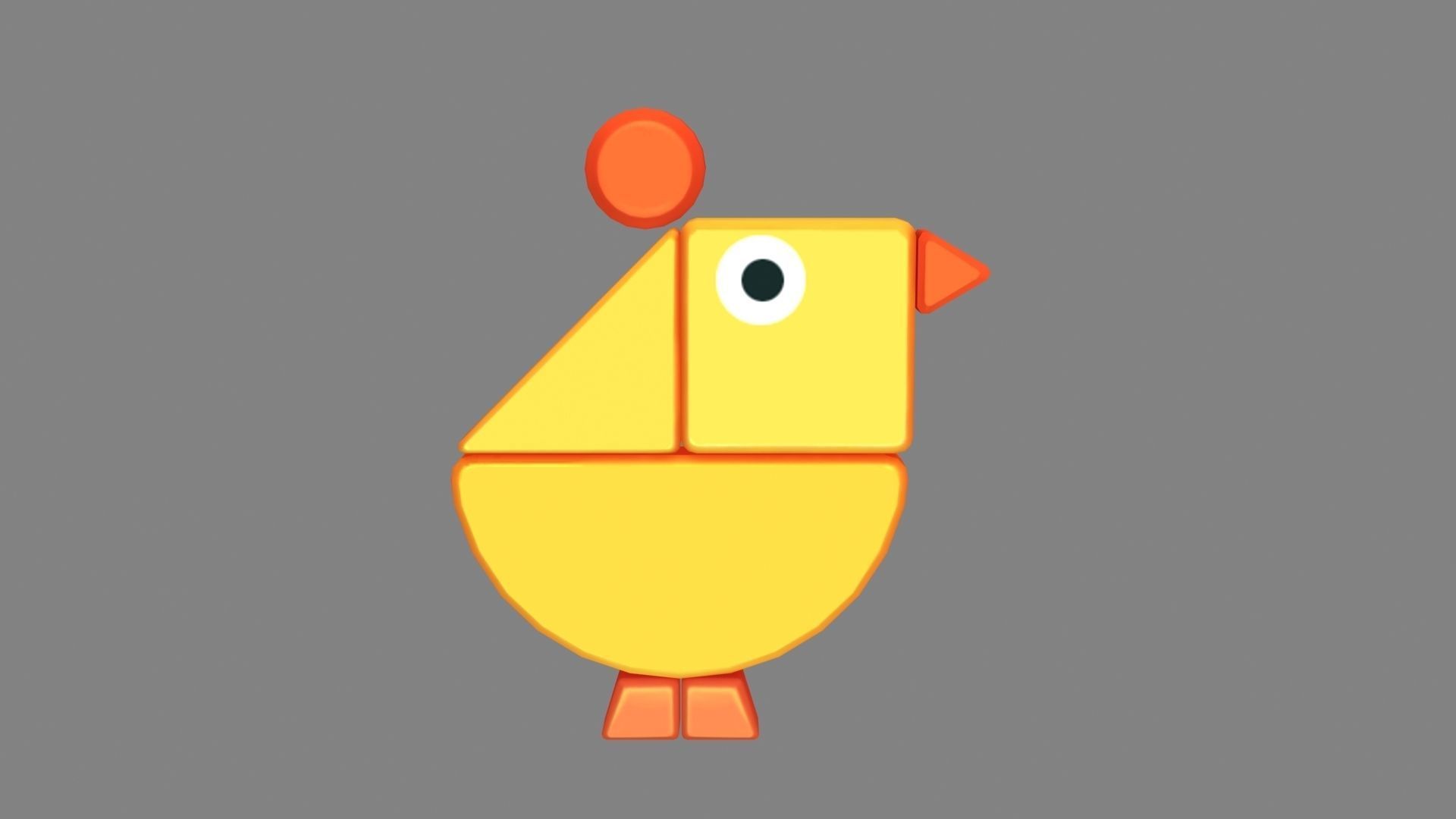 3D model Animal shape blocks - Yellow chicken toys VR / AR / low-poly ...