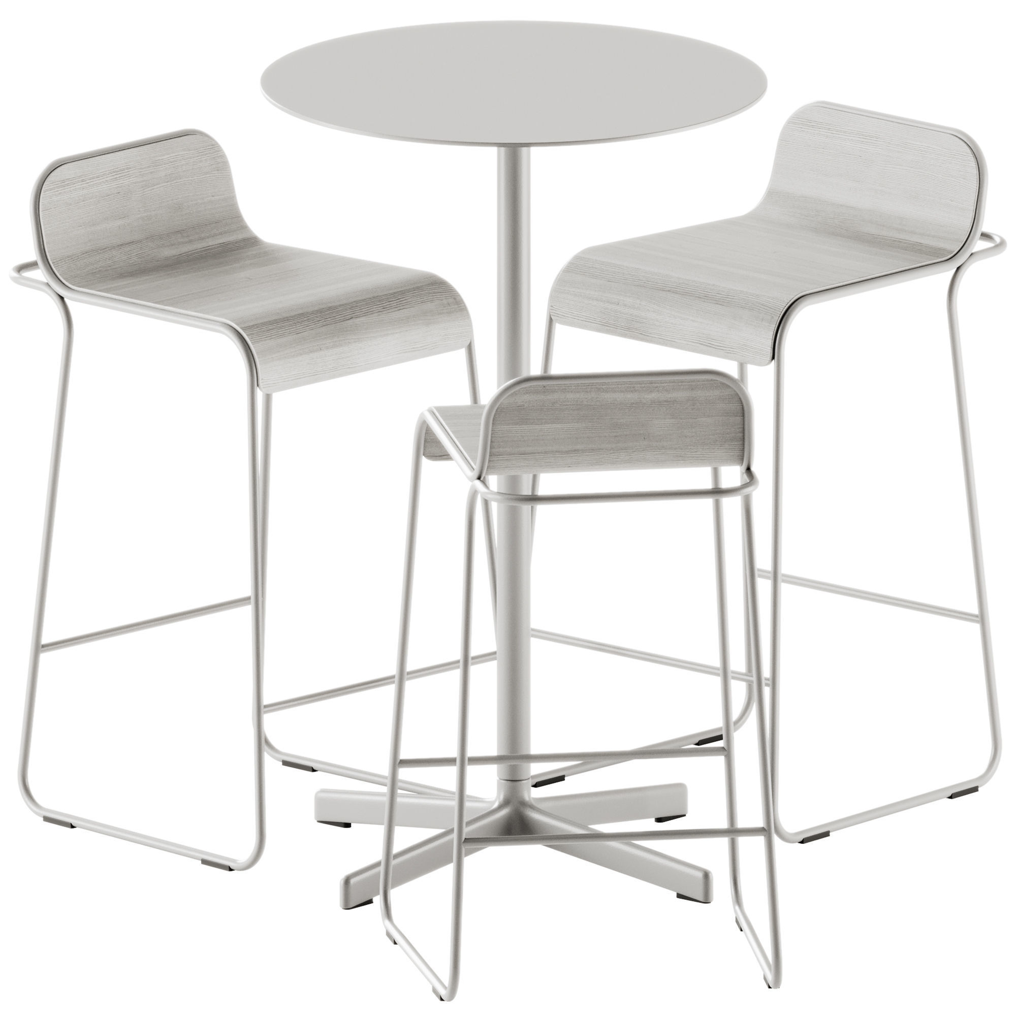 Neu Round Table High by Hay and Flow Aluminium Stool 3D model | CGTrader