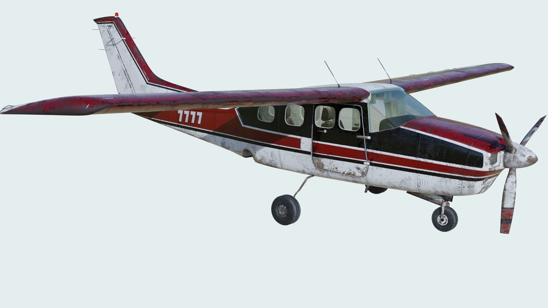 3D model 3D Old Cessna 210 model VR / AR / low-poly | CGTrader