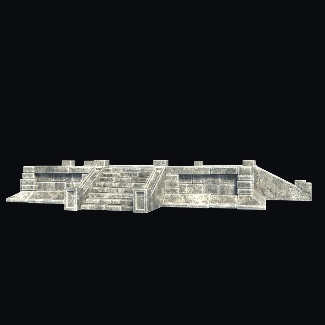3D model TEMPLE ANCIENT AZTEC MAYAN INCA STONE PLATFORM STAIRS ...