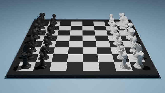 3D model chess board and figures model VR / AR / low-poly | CGTrader