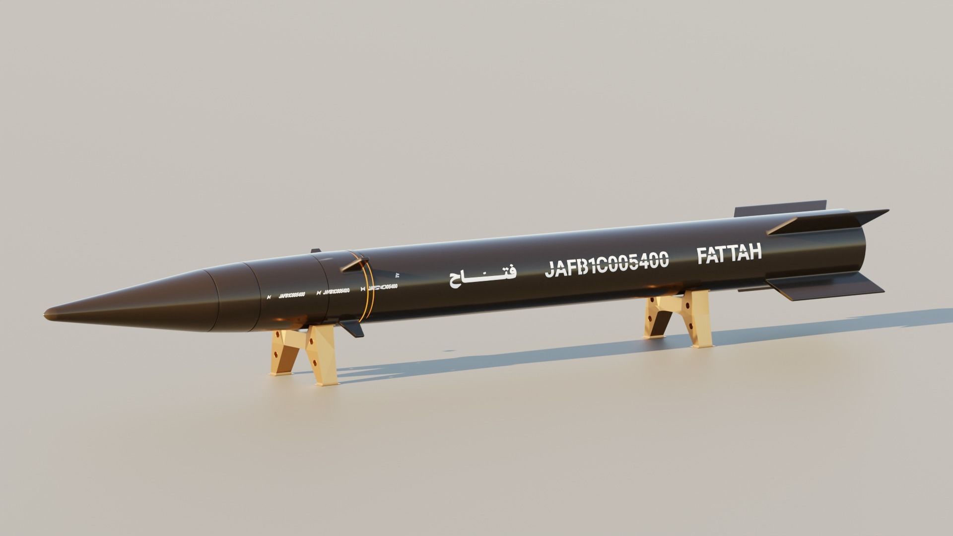 3D model Fattah - Iranian Hypersonic Missile 3D Model VR / AR / low ...