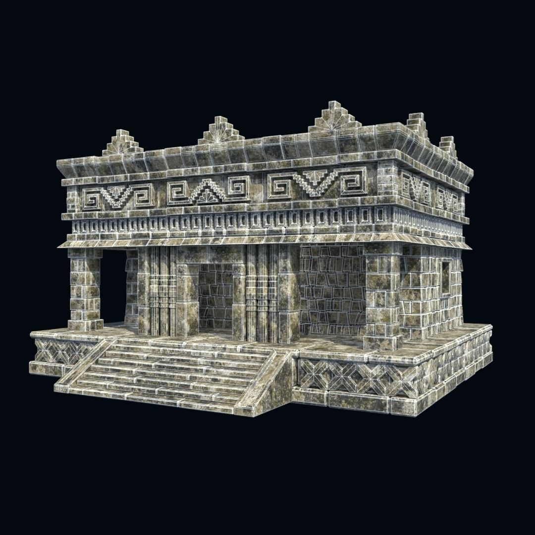3D model OLD ANCIENT HOUSE AZTEC MAYAN INCA STONE TEMPLE COLLECTION VR ...