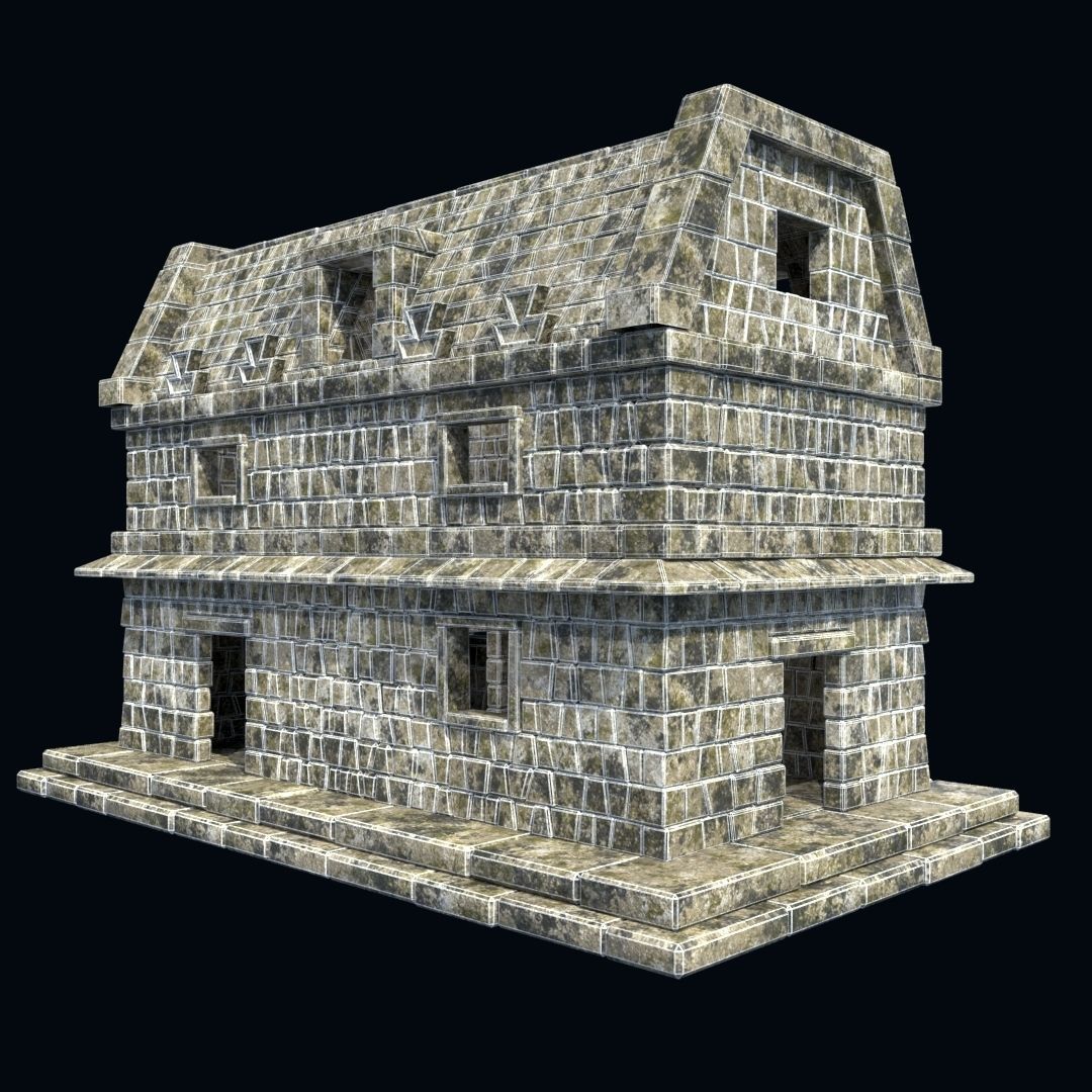 3D model OLD ANCIENT HOUSE AZTEC MAYAN INCA STONE TEMPLE COLLECTION VR ...