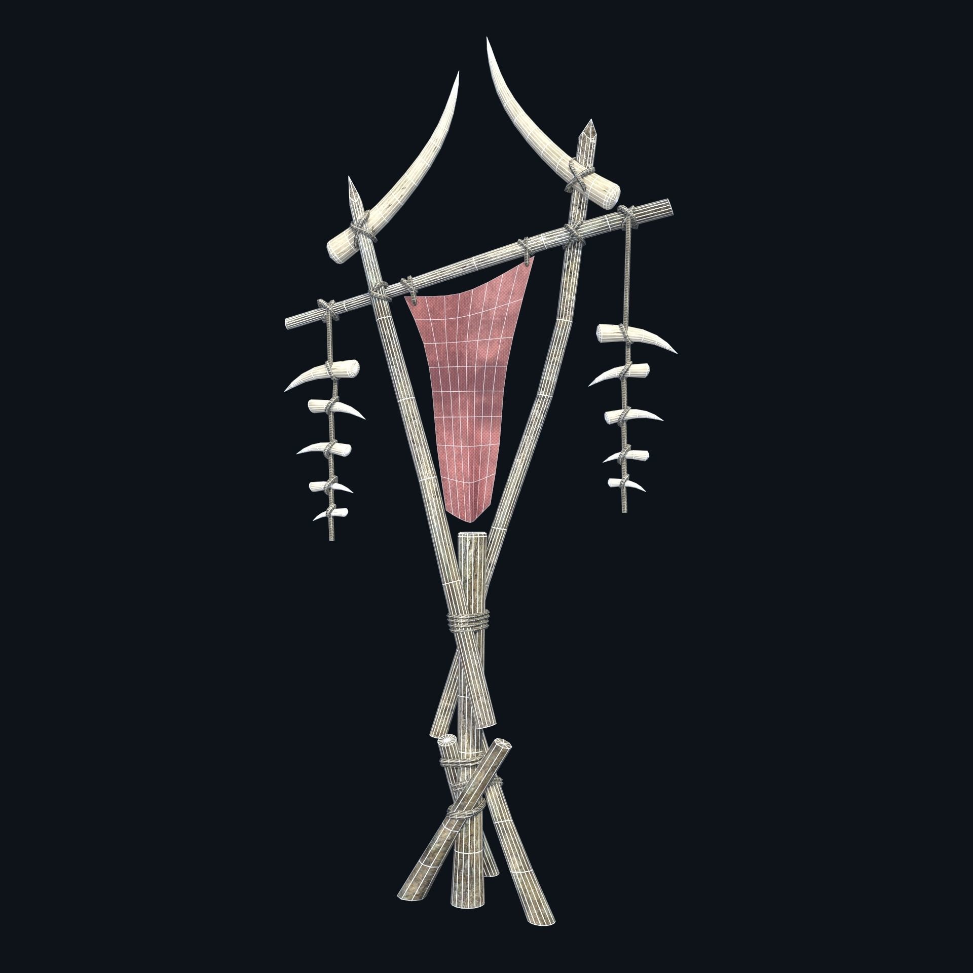 3D model ORC TOTEM BANNER SIGN FORT CAMP ORCISH BARRICADE COLLECTION VR ...