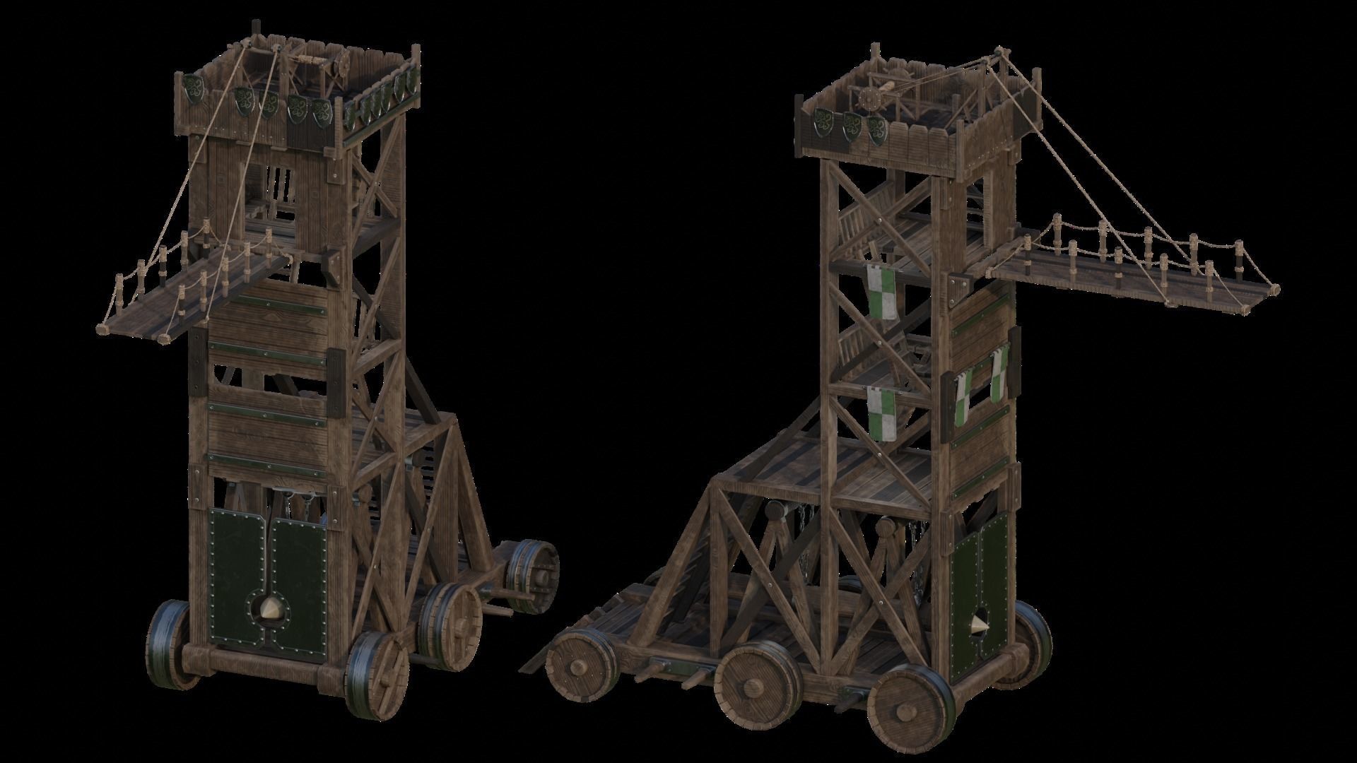 3D model Medieval Siege Weapon - Siege Tower VR / AR / low-poly | CGTrader