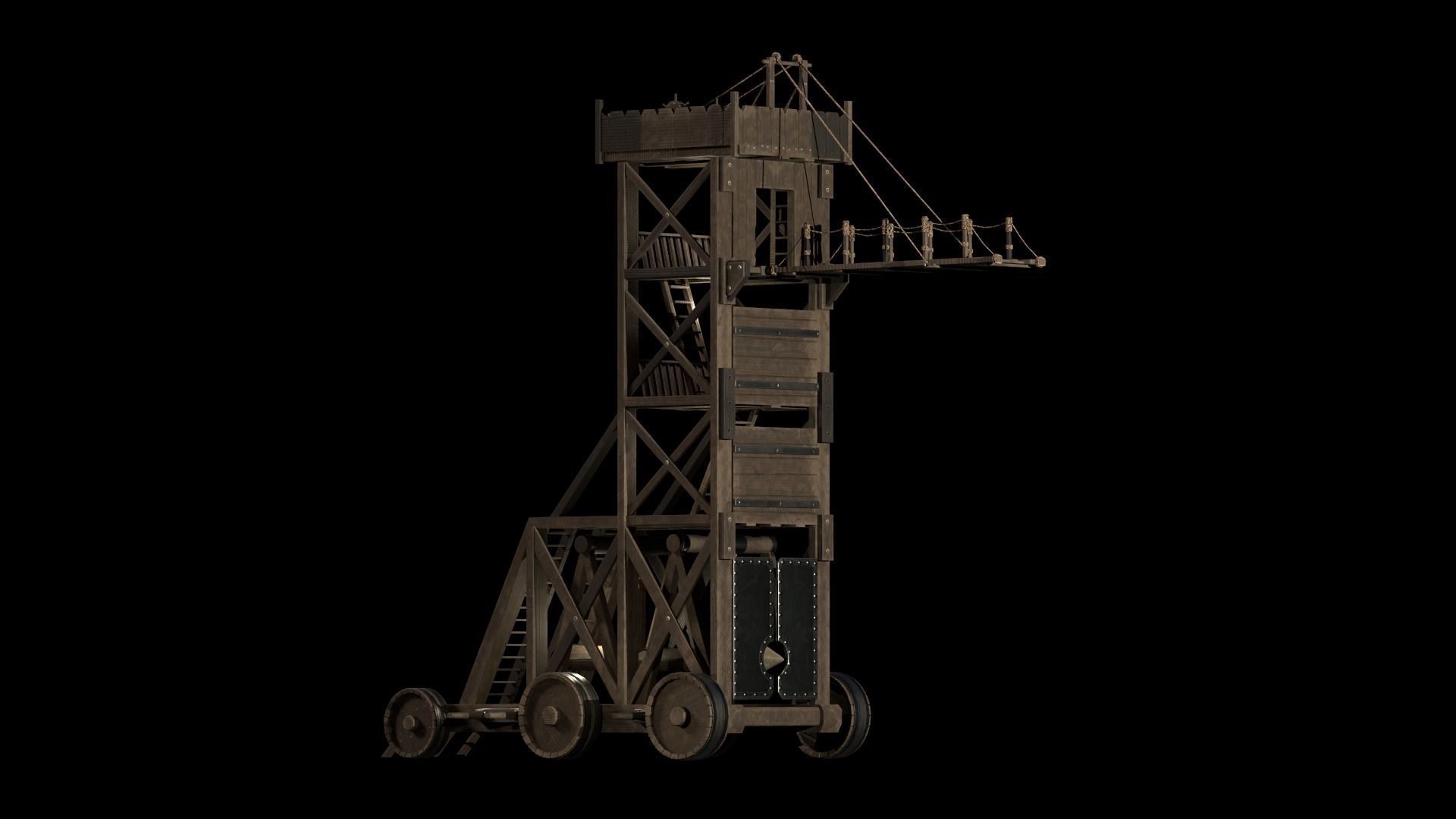 3D model Medieval Siege Weapon - Siege Tower VR / AR / low-poly | CGTrader