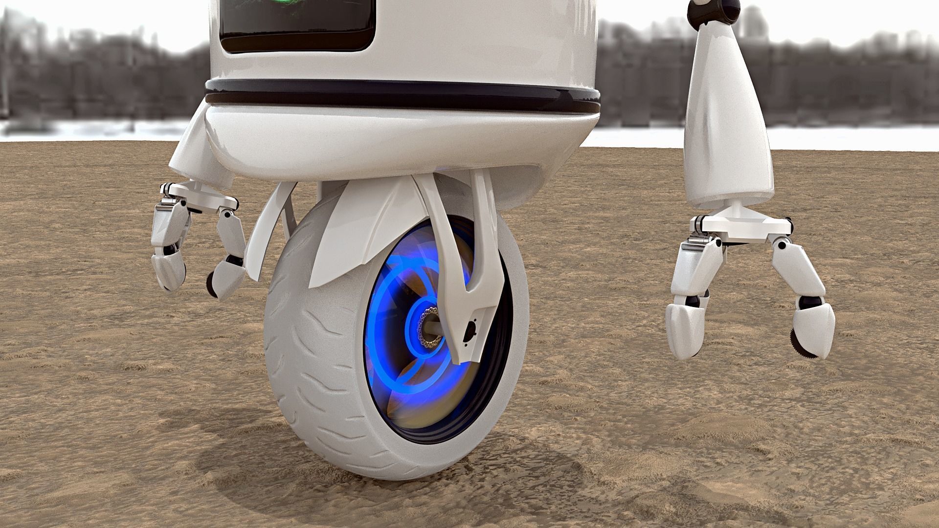 One wheel Robot Rigged 3D model animated rigged | CGTrader