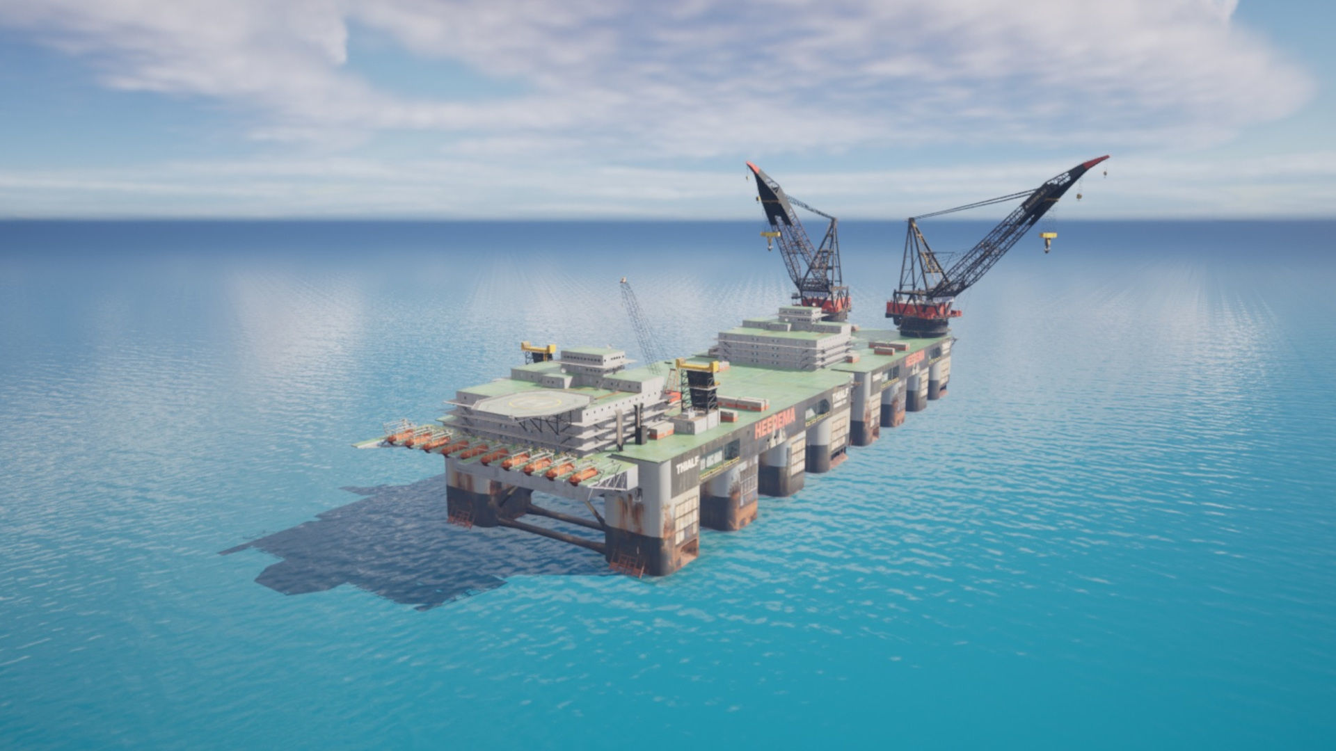 Pacific Oilrig 3D model animated | CGTrader
