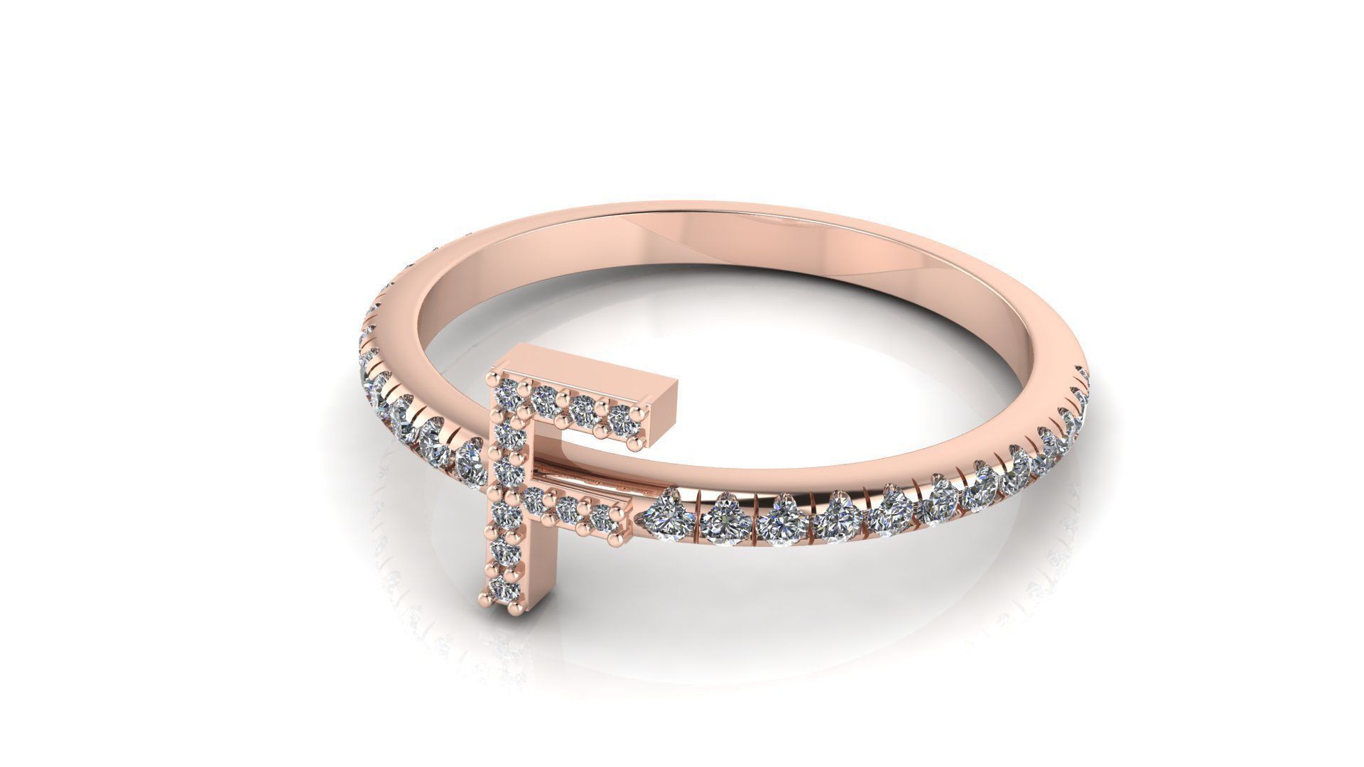 Alphabet Diamond Rings F 3D model 3D printable | CGTrader