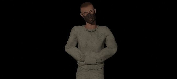 Mental Hospital Male Patient Character 3D model rigged | CGTrader