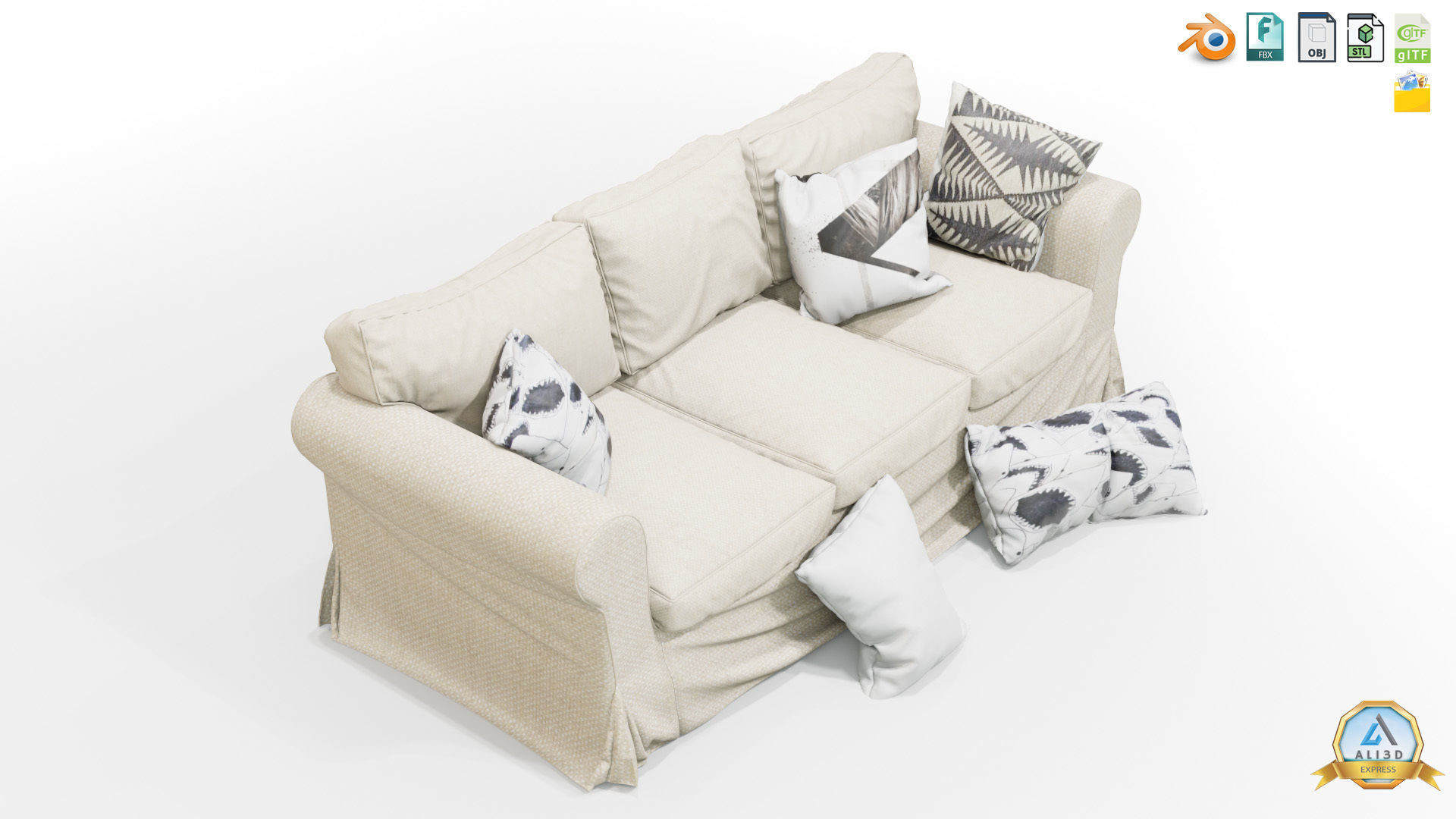 Stylized Sofa couch for Living Room 3D model | CGTrader