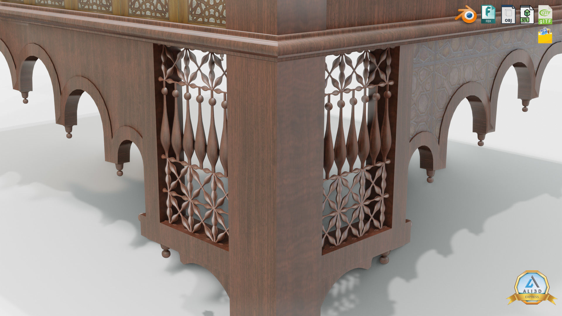 Stylized Sofa chair couch with Wooden patterns 3D model | CGTrader