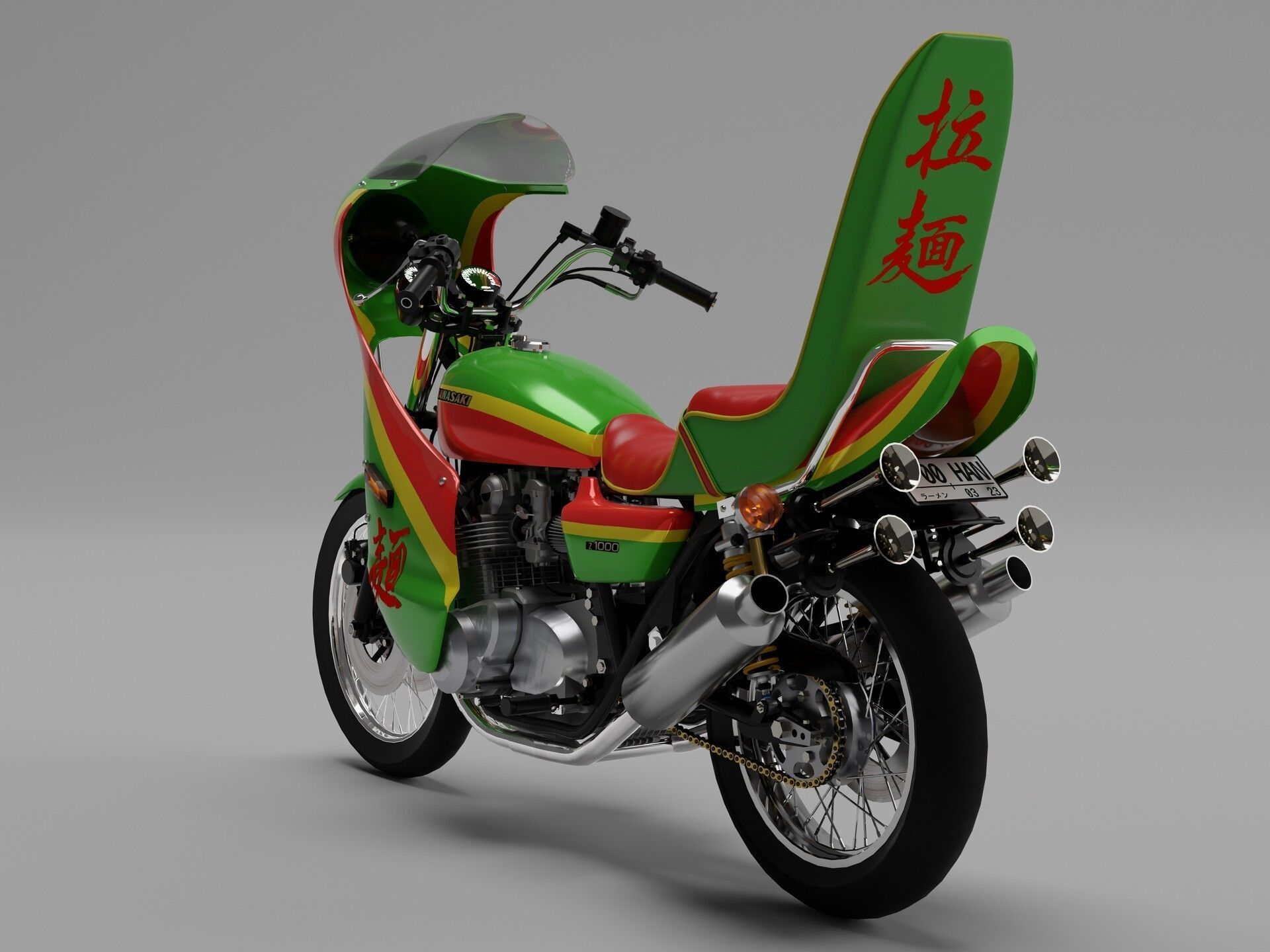 Kz1000a Bosozoku Style 3D model | CGTrader