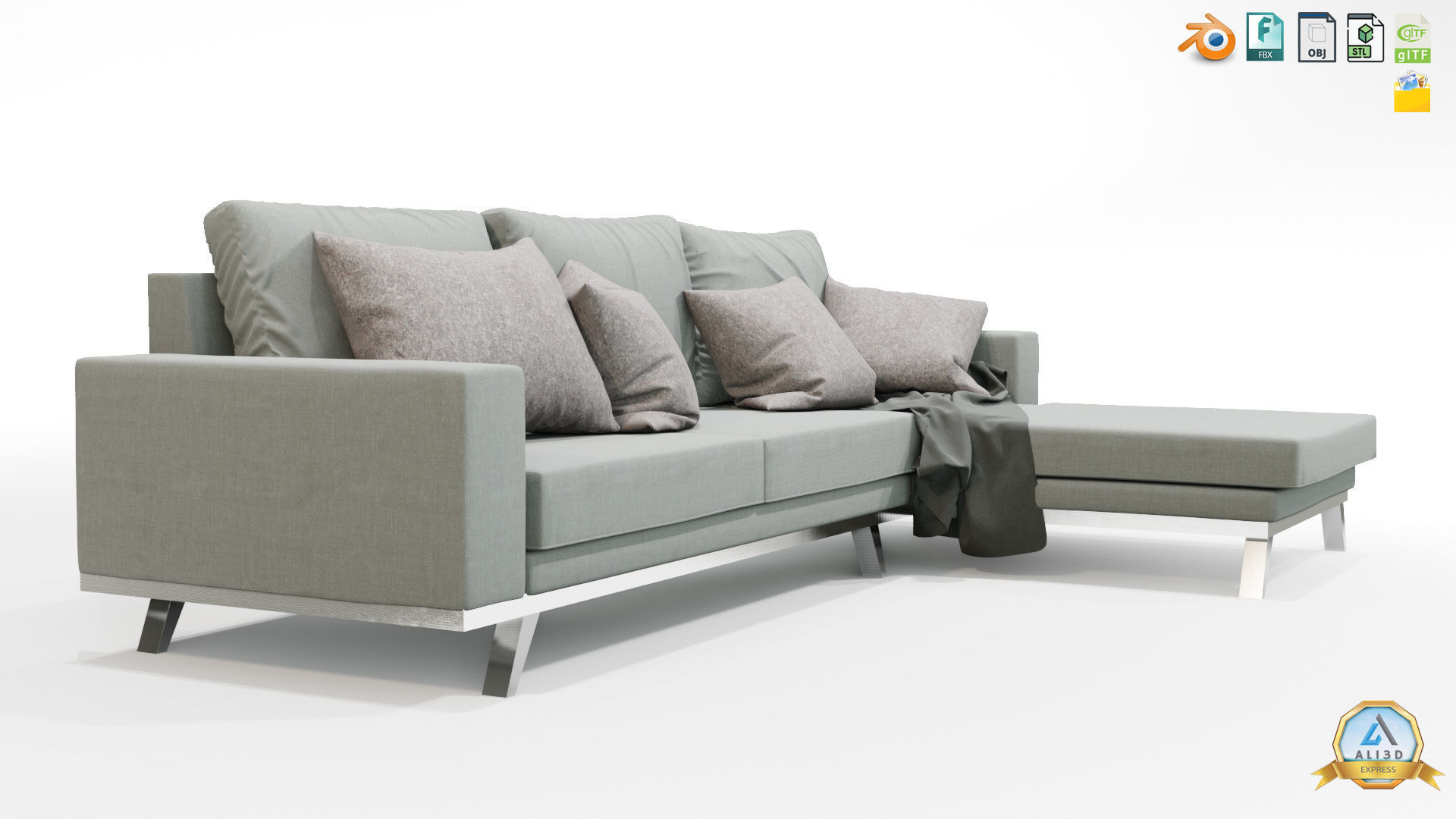 Modern Minimalist Living Area Couch sofa for Interior Design 3D model ...