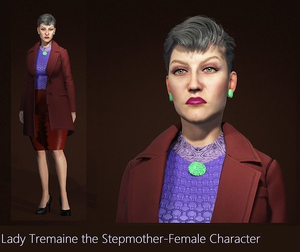 3D model Lady Tremaine the Stepmother-Female Character VR / AR / low ...