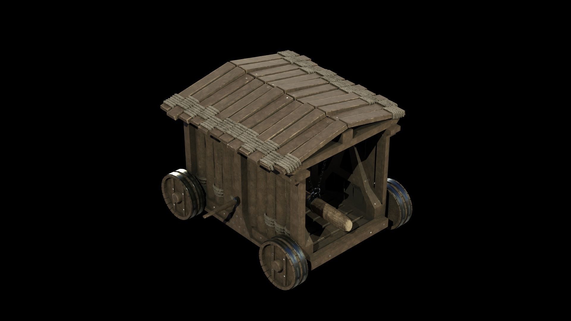 3D model Medieval Siege Weapon - Heavy Battering ram VR / AR / low-poly ...