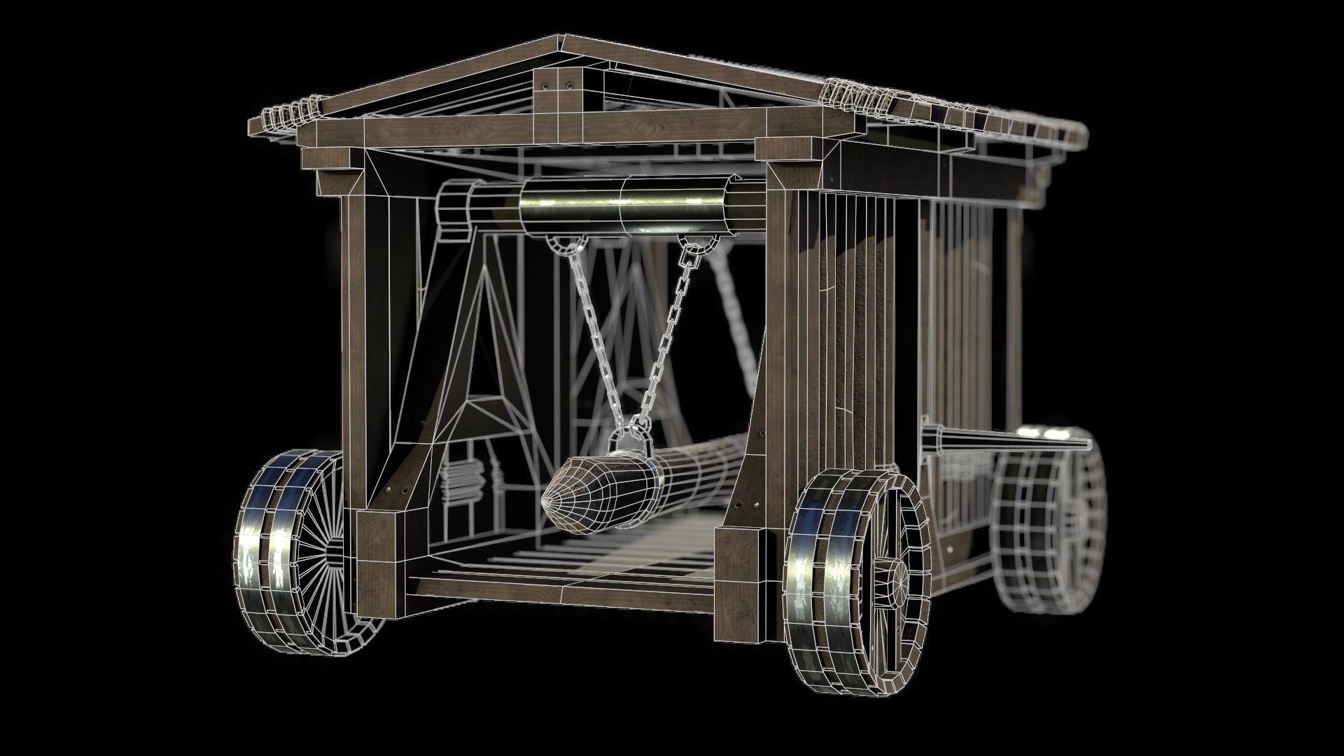 3D model Medieval Siege Weapon - Heavy Battering ram VR / AR / low-poly ...
