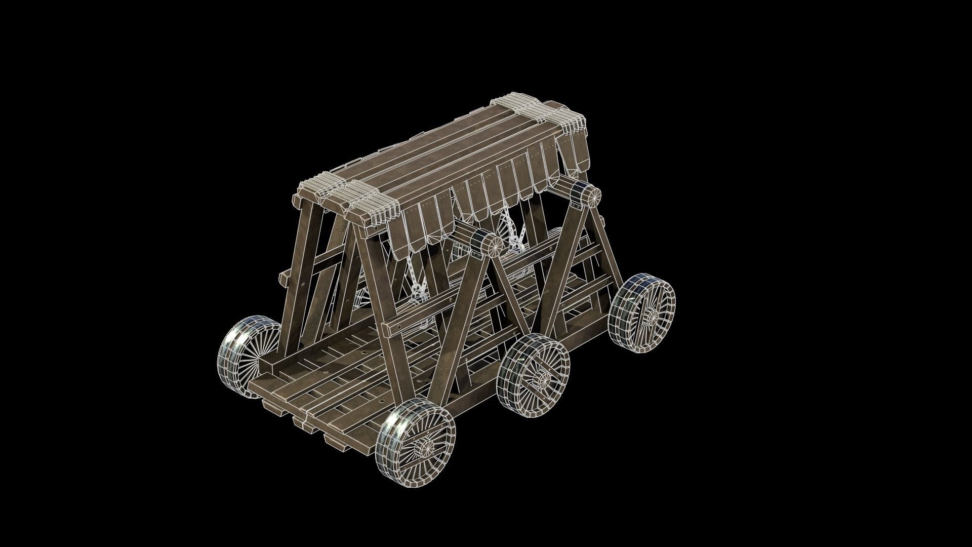 3D model Medieval Siege Weapon - Light Battering ram VR / AR / low-poly ...