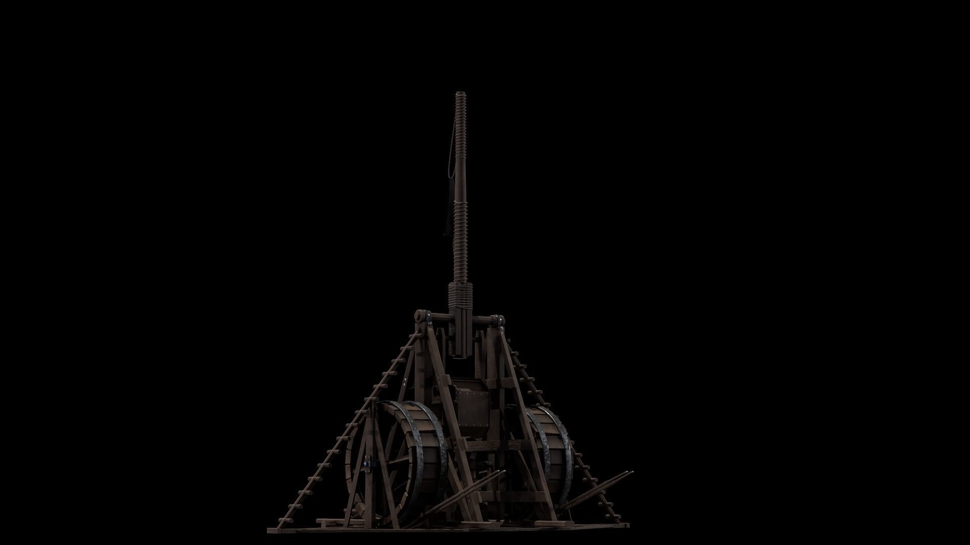 3D model Medieval Siege Weapon - Long Trebuchet VR / AR / low-poly ...