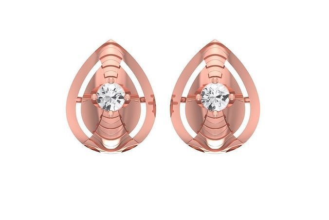 Women Studs Earring 3dm STL OBJ FBX Renders Details 3D model 3D ...