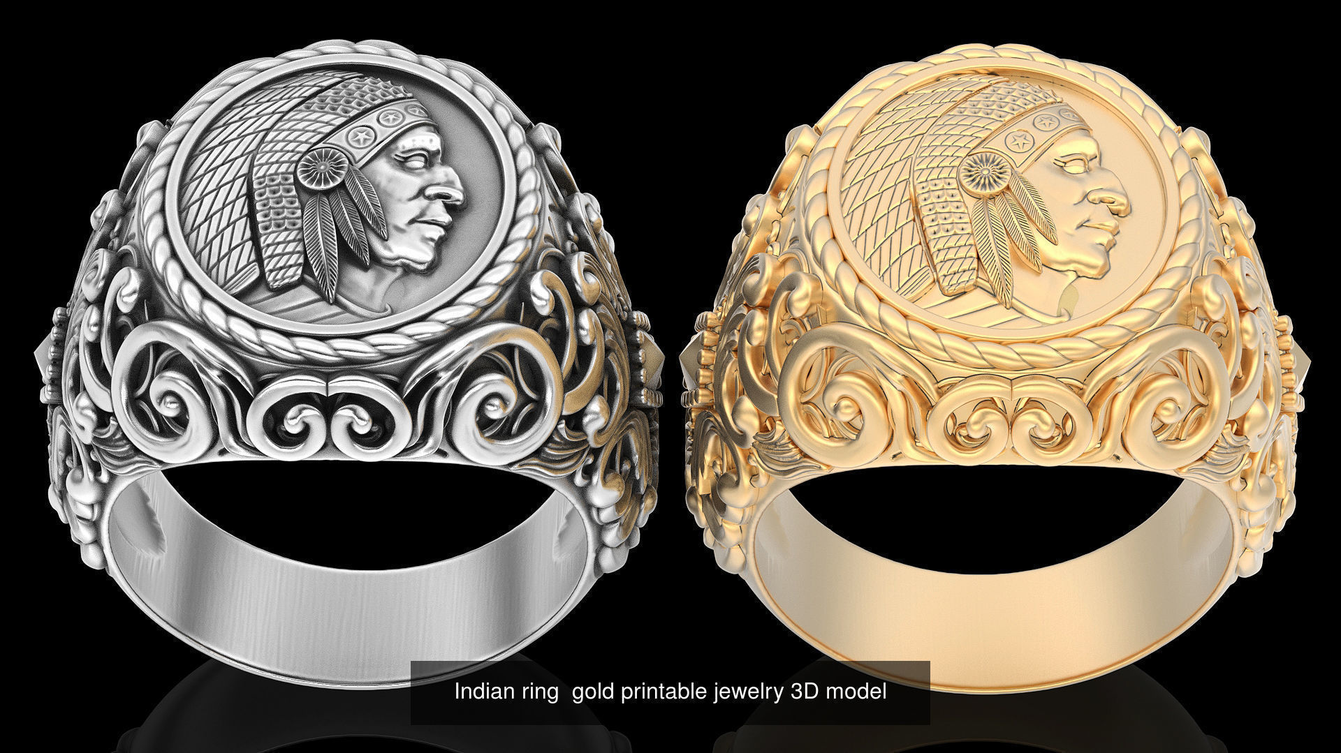 Indian silver gold sterling printable jewelry 3D model 3D Model ...