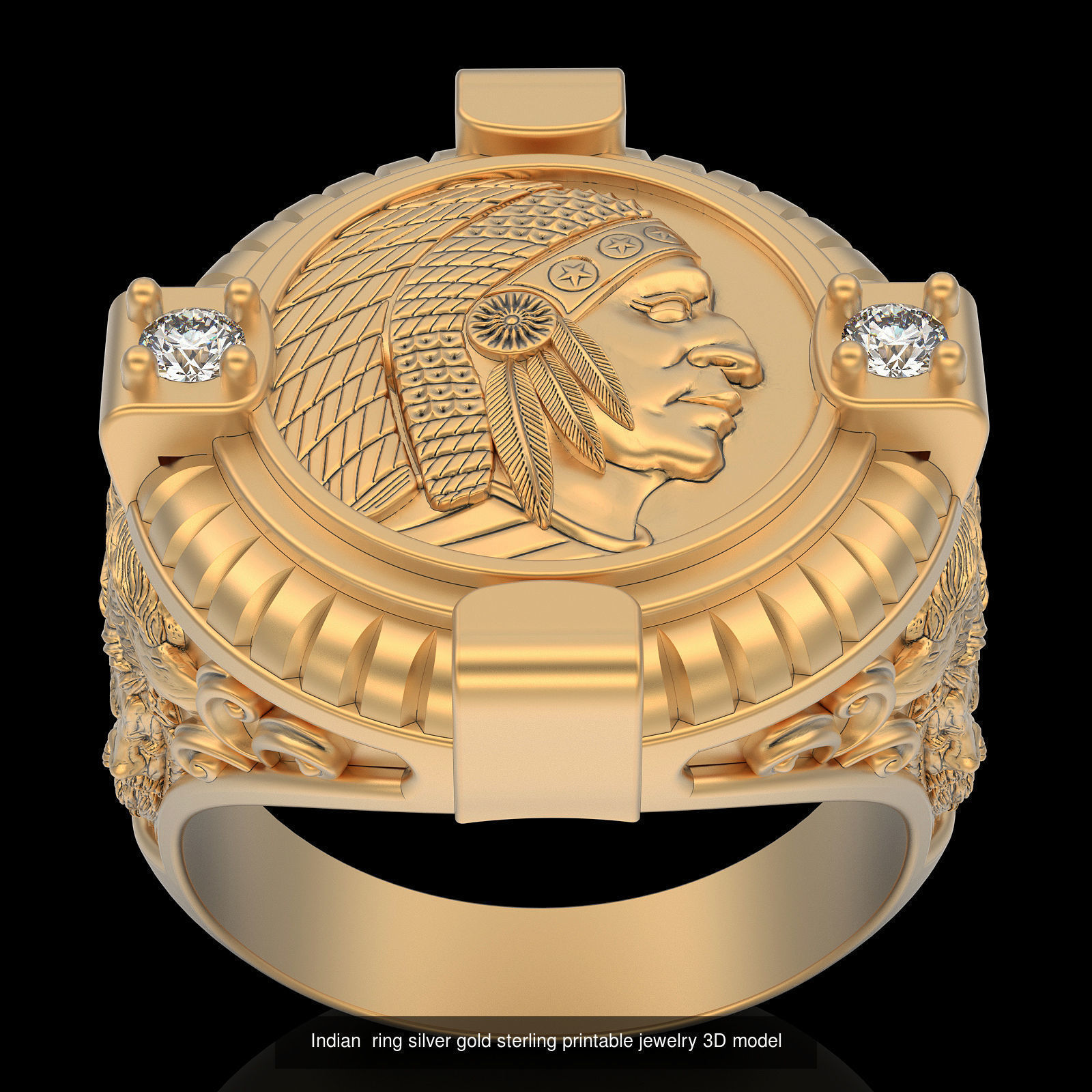 Indian silver gold sterling printable jewelry 3D model 3D Model ...