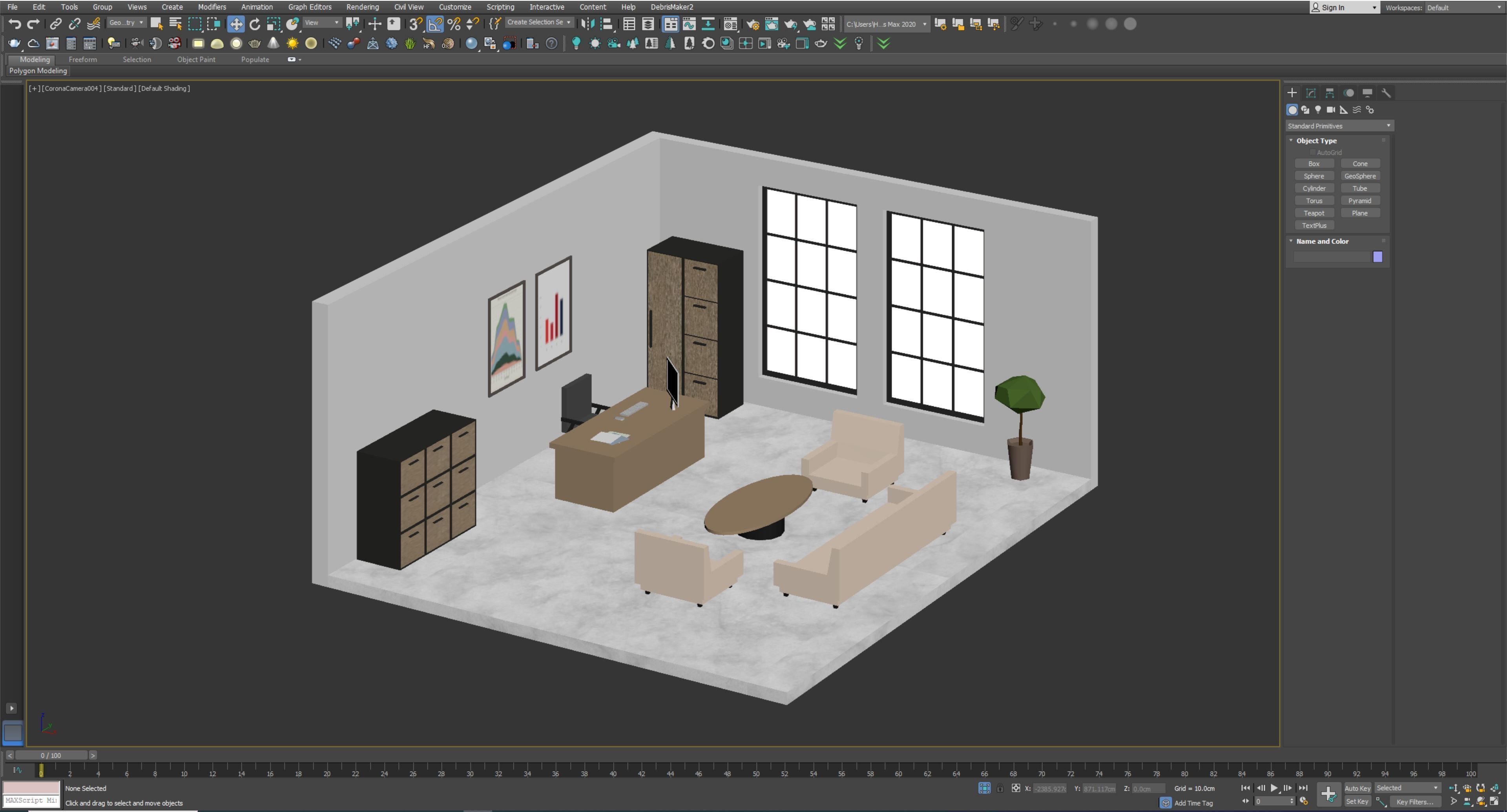 3D model 5 set low poly interior office VR / AR / low-poly | CGTrader