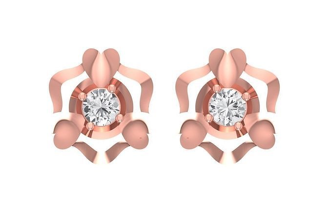 Women Studs Earring 3dm STL OBJ FBX Renders Details 3D model 3D ...