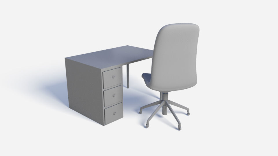 3D computer desk - Workstation 3D model 3D printable | CGTrader