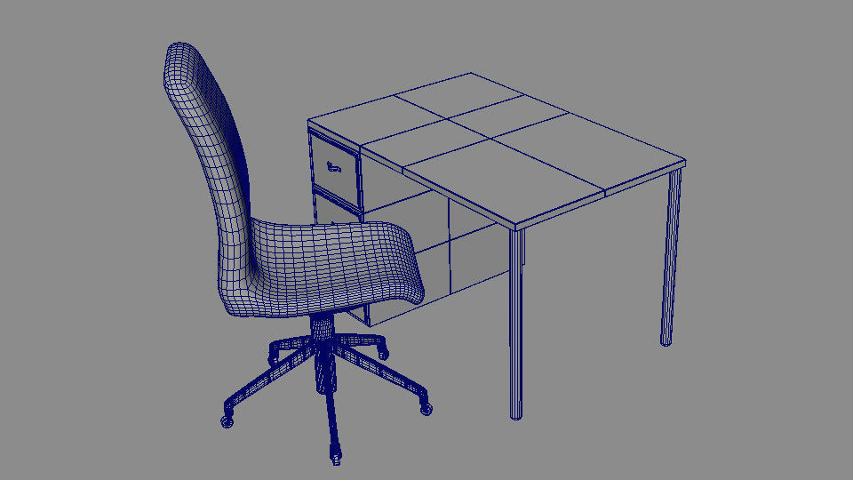 3D computer desk - Workstation 3D model 3D printable | CGTrader