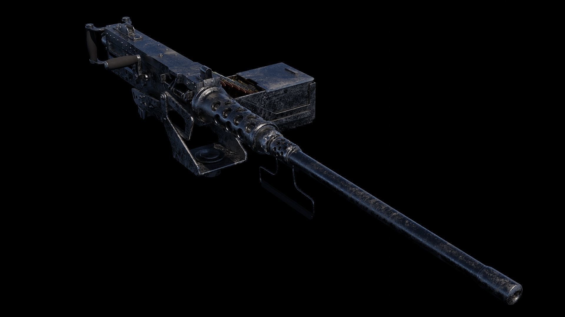 Browning M2 Mounted Machine Gun - Procedurally Animated 3D model ...