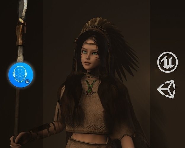 3D model Native American Woman VR / AR / low-poly rigged | CGTrader