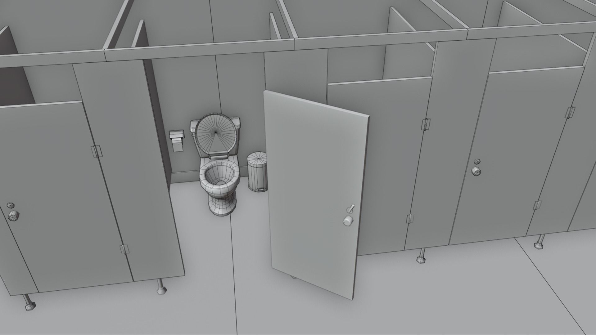 3D model Public Restroom Modular Pack VR / AR / low-poly | CGTrader