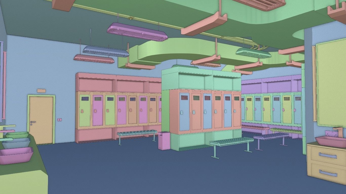 3D model Modern Gym Locker Room VR / AR / low-poly | CGTrader