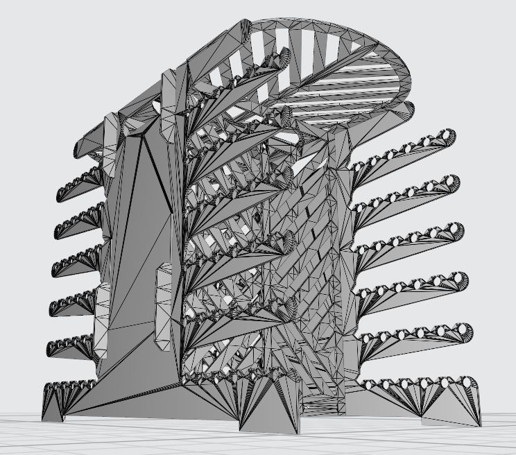 3D model Vertical collapsible brazier with design VR / AR / low-poly ...