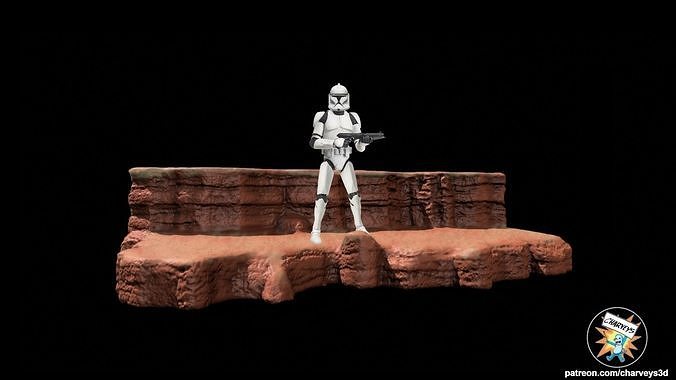 Star Wars Geonosis Plains Diorama for action figures 3D model 3D ...