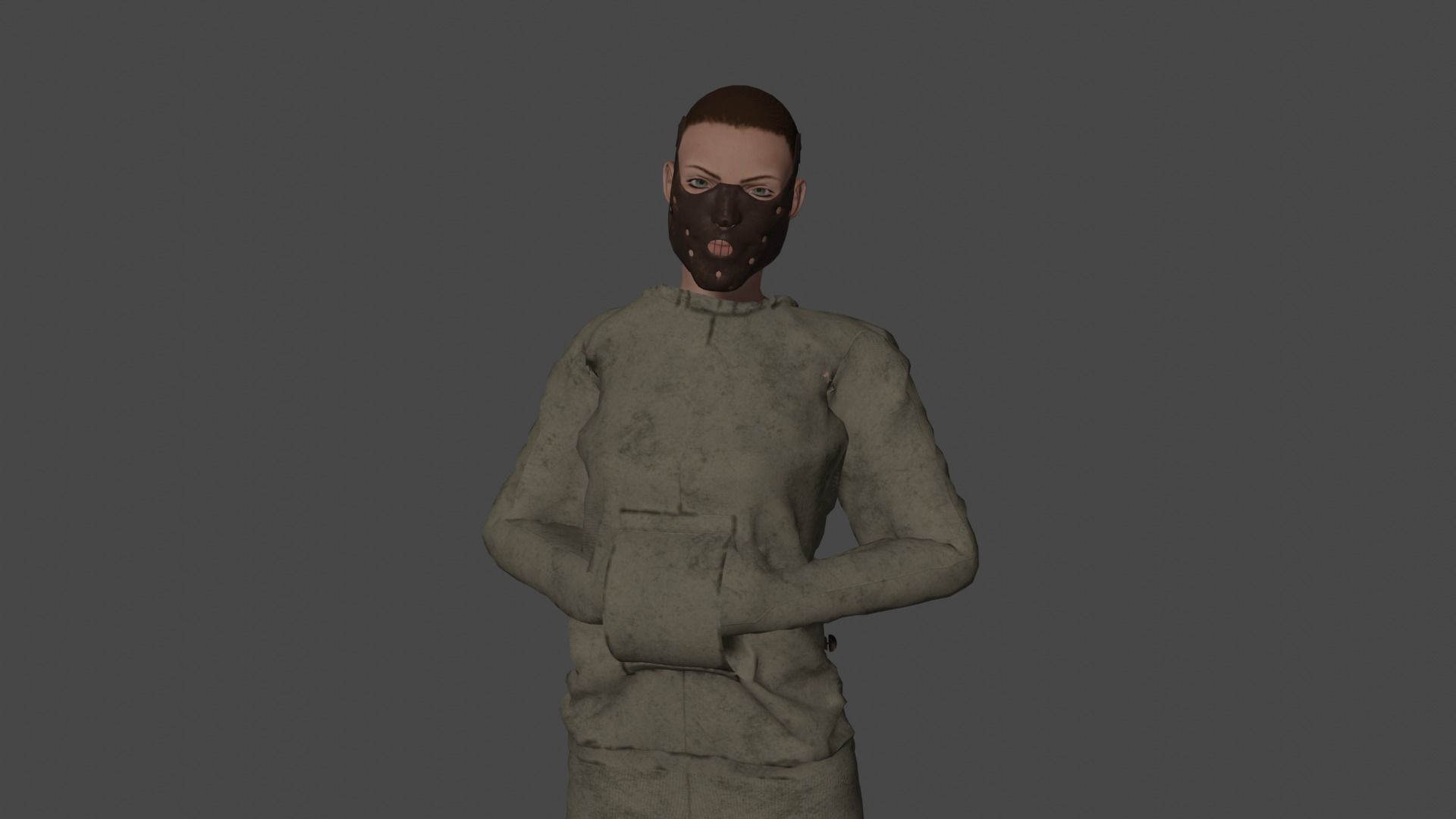 Mental Hospital Female Patient Character 3D model rigged | CGTrader