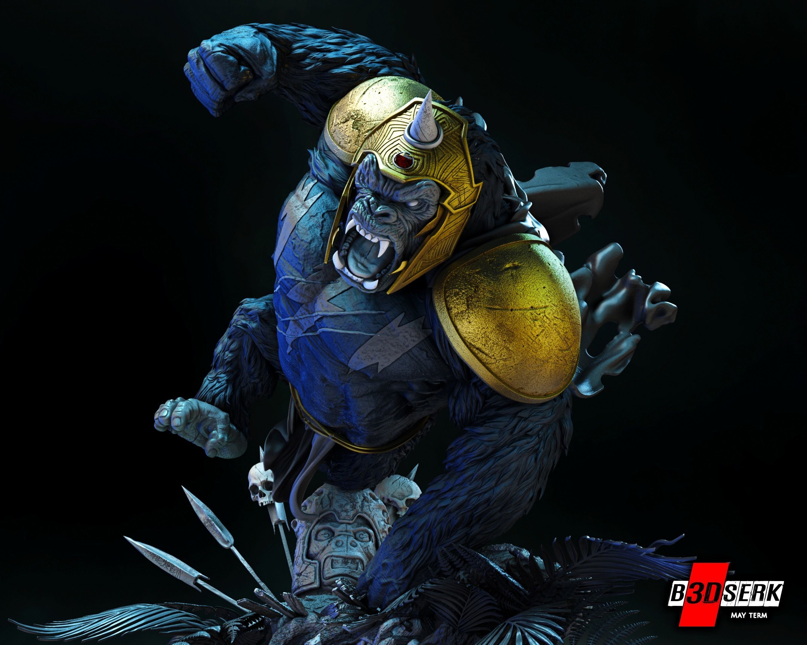 B3DSERK May term 2023 Gorilla Grood Sculpture ready for printing 3D ...