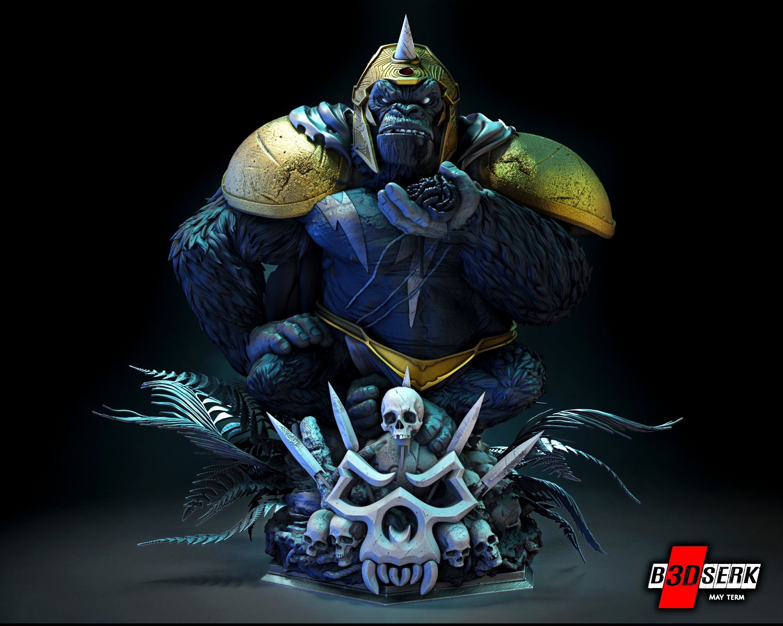 B3DSERK May term 2023 Gorilla Grood Bust ready for printing 3D model 3D ...