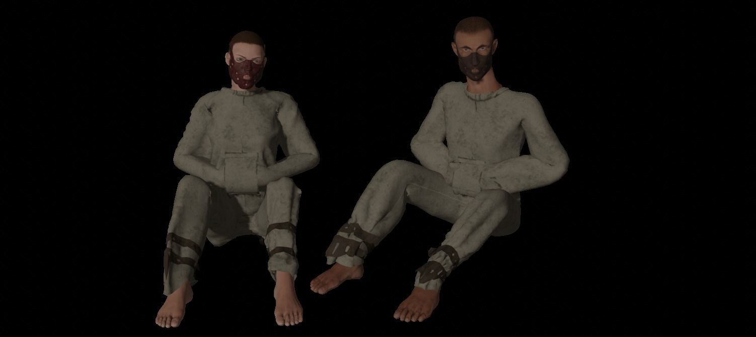 Mental Hospital Patients - Hannibal Masks 3D model rigged | CGTrader