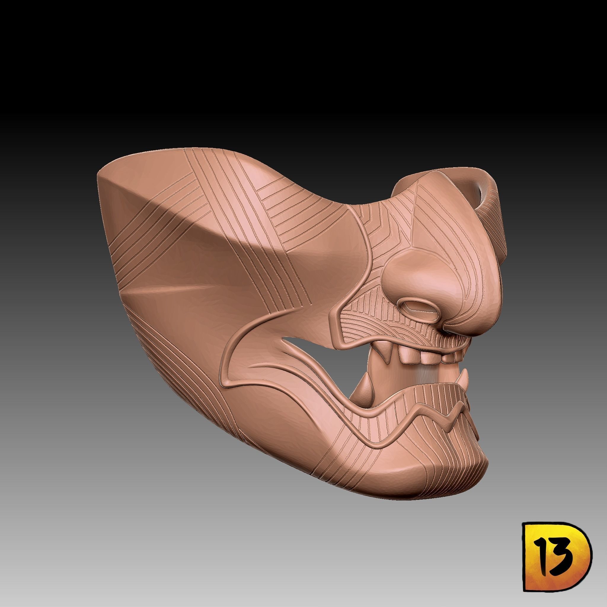 Samurai Mask Replica 3D model 3D printable | CGTrader